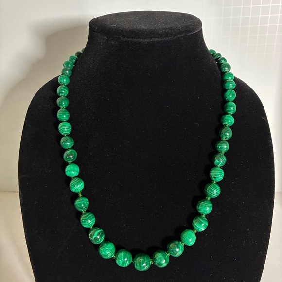 Hand Crafted | Jewelry | Vintage Genuine Malachite Gemstone Graduated ...